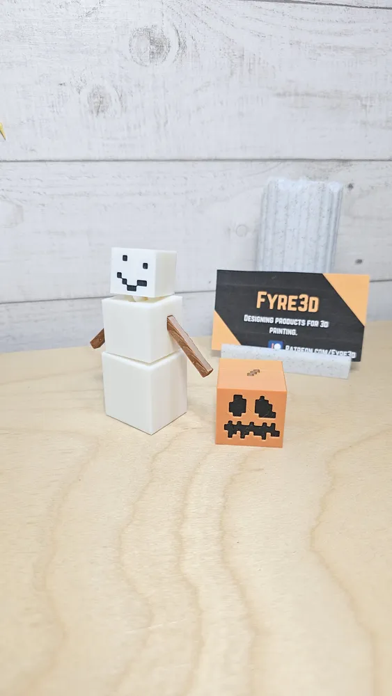 Articulated Flexi Minecraft Snow Golem by Fyre3d MakerWorld: Download ...