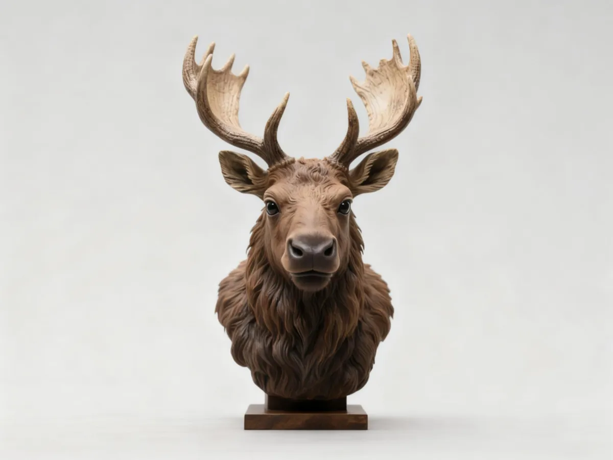 Escultura de Cabeza de Alce Majestuosa - Modelo de impresión 3D ...