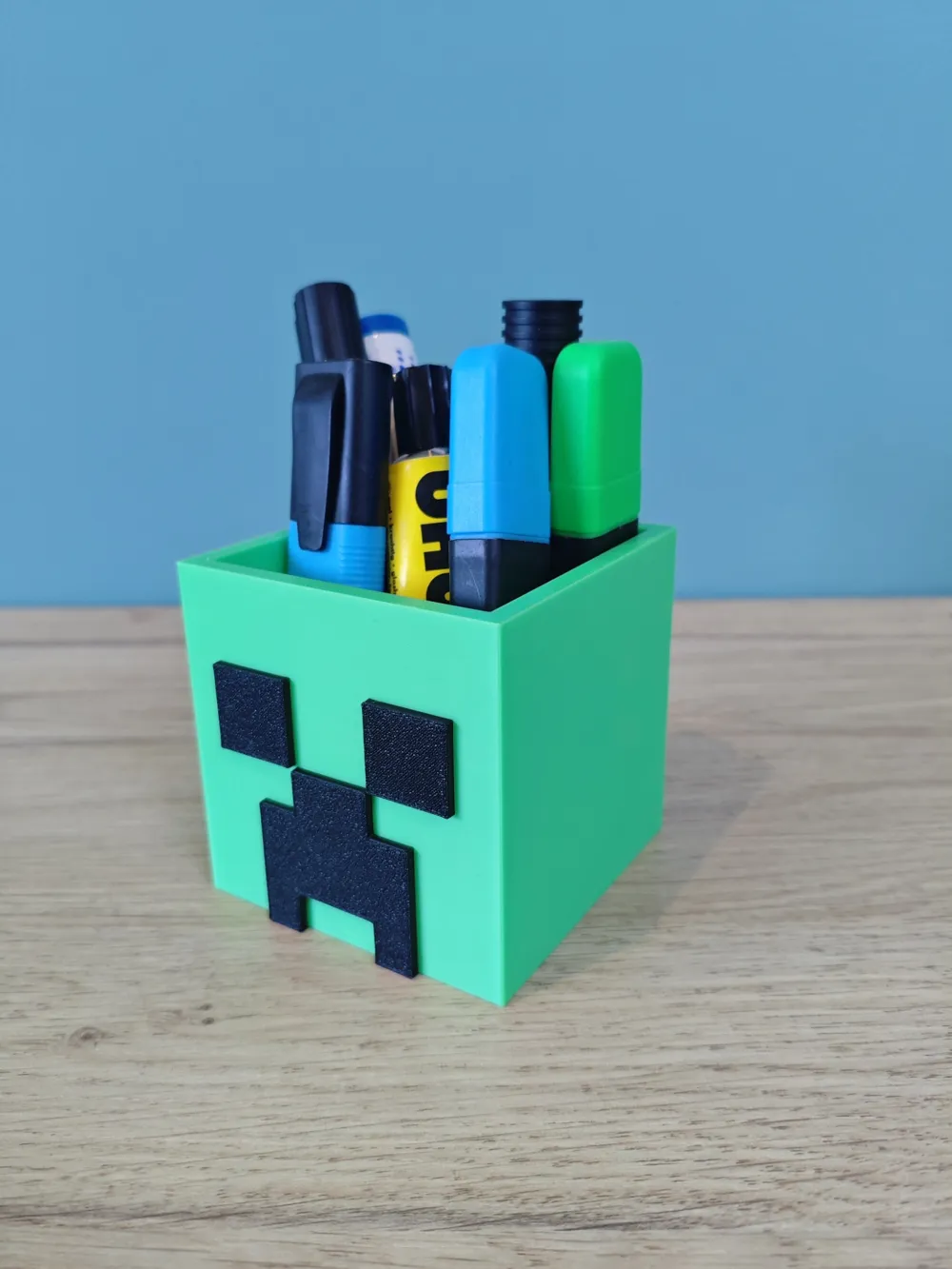 Minecraft Creeper Pencil Holder – Desk Organizer - Free 3D Print Model ...