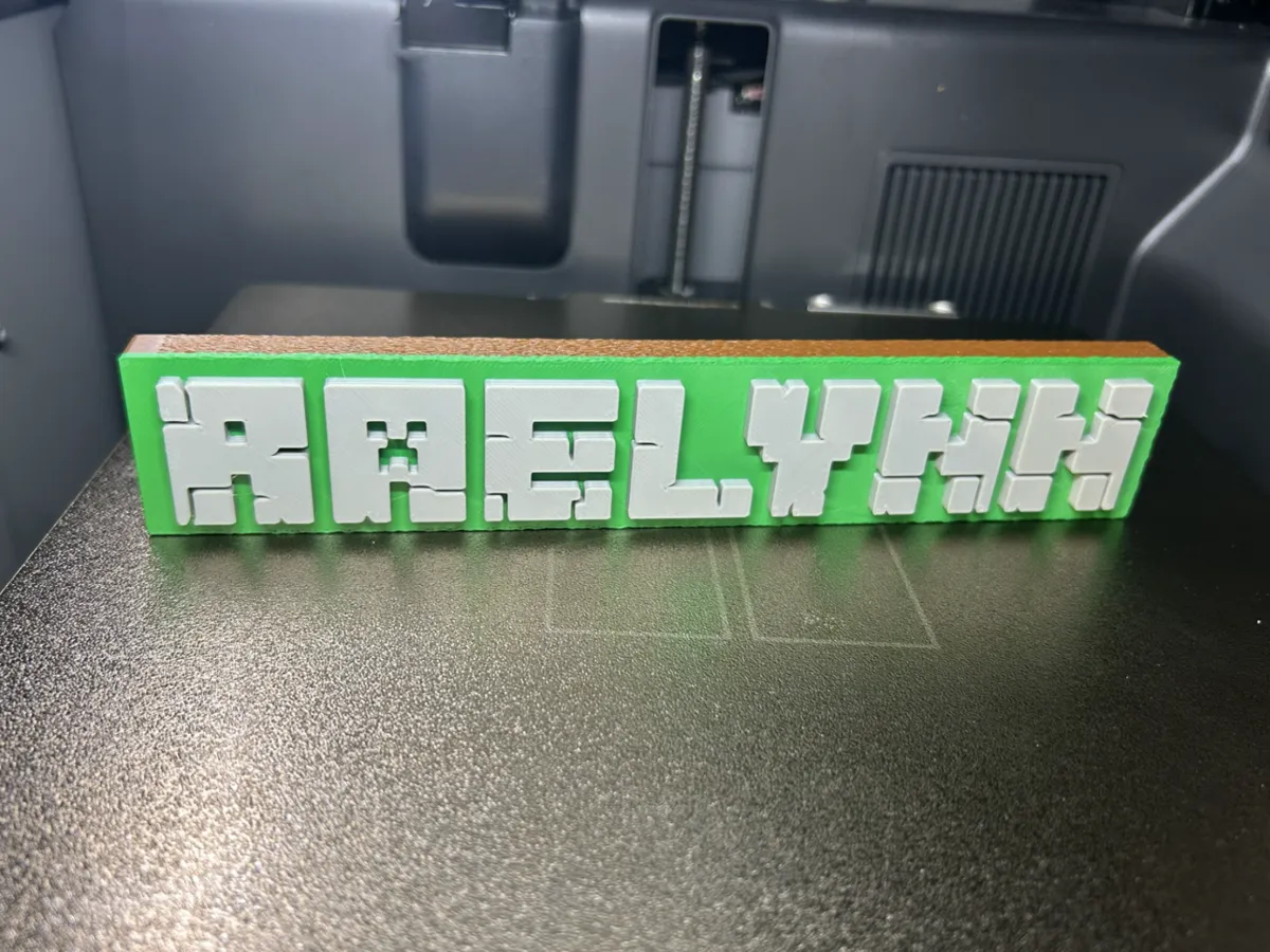 Raelynn Minecraft Nameplate by Tonnage of Filament MakerWorld: Download ...