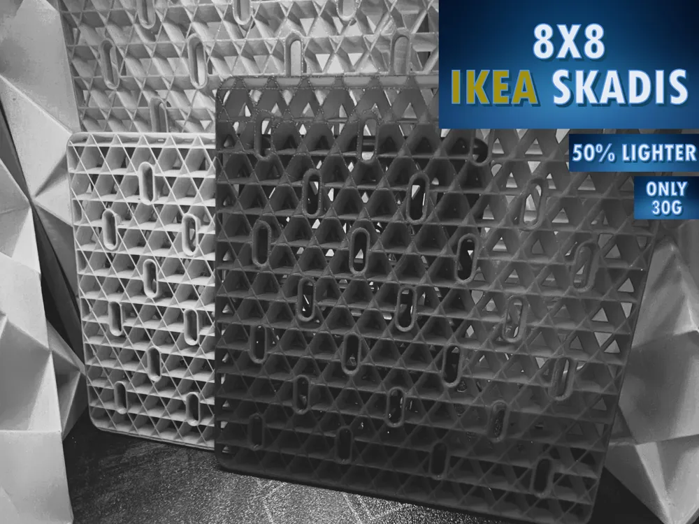 8x8 IKEA SKADIS, Lightweight - 50% Lighter - Free 3D Print Model ...