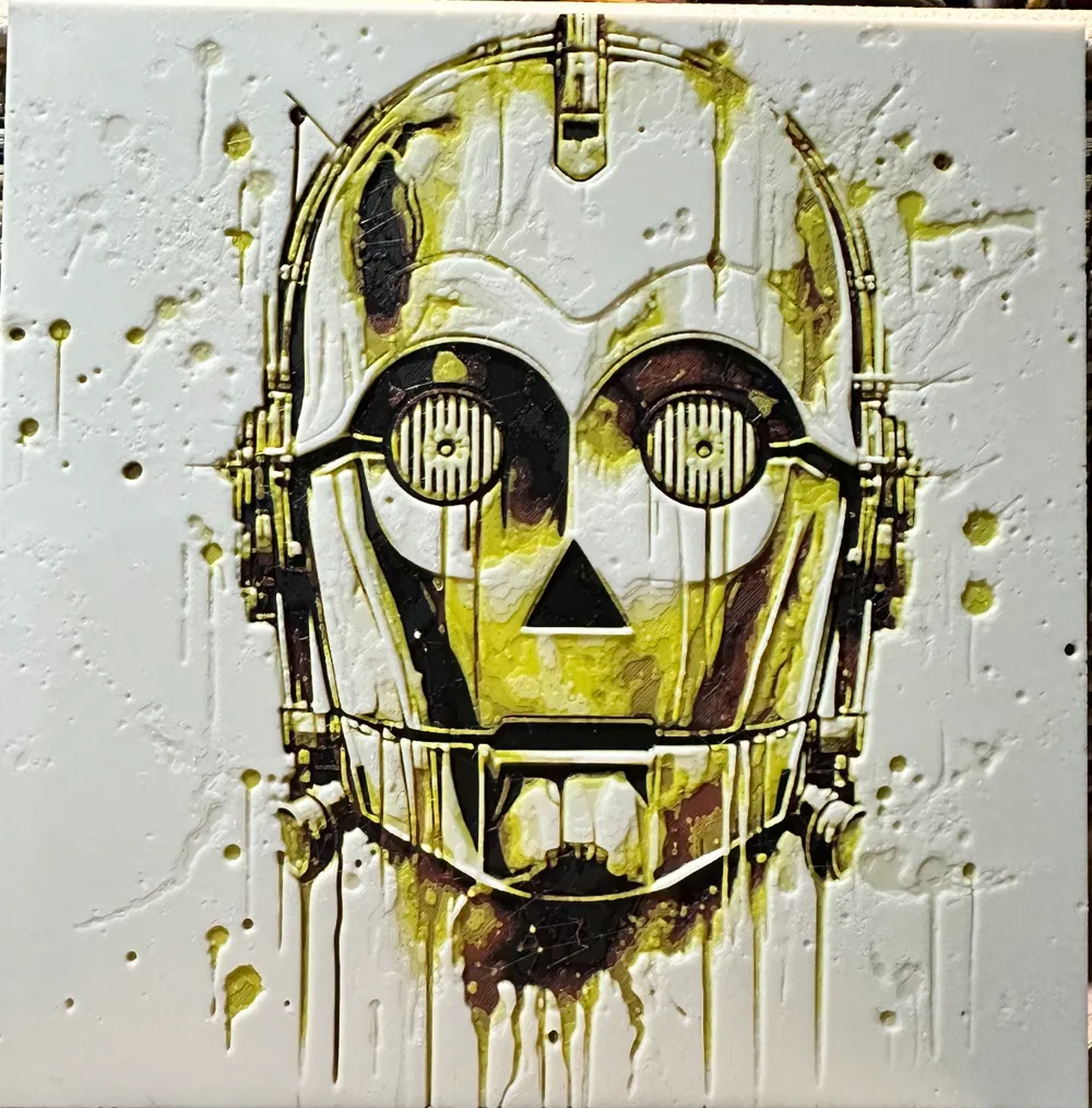 C-3PO ART (HueForge) by Lov3d - MakerWorld