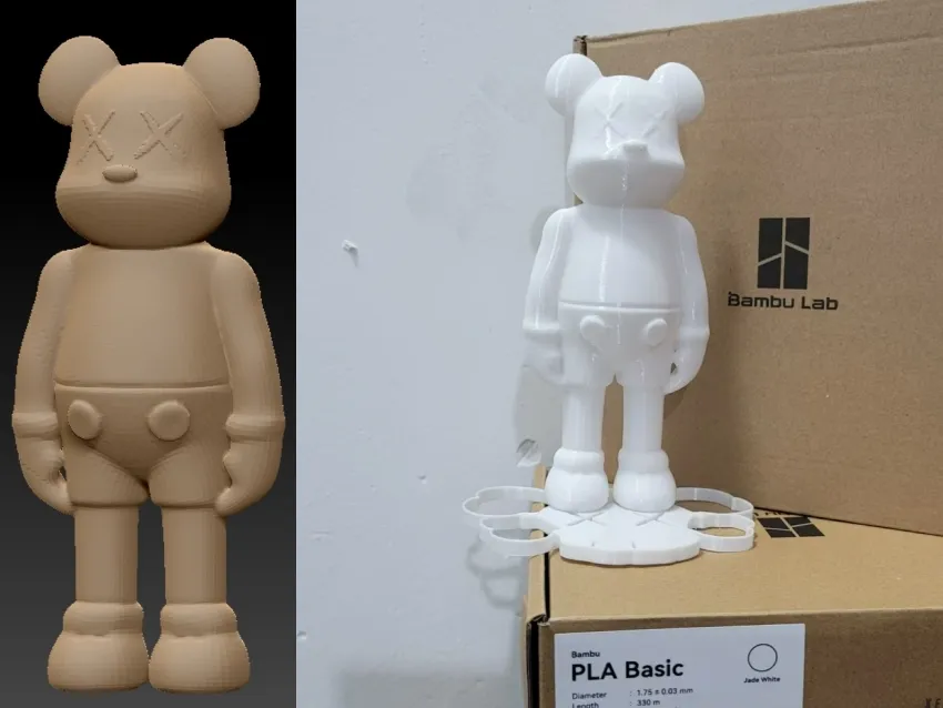 Kaws Companion Bearbric bear X man base support - Free 3D Print Model ...