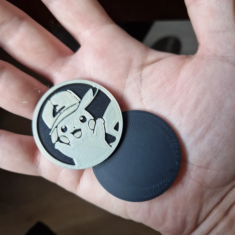 Ash's Pikachu (w/ Hat) Pokemon Coin by Kryator - MakerWorld