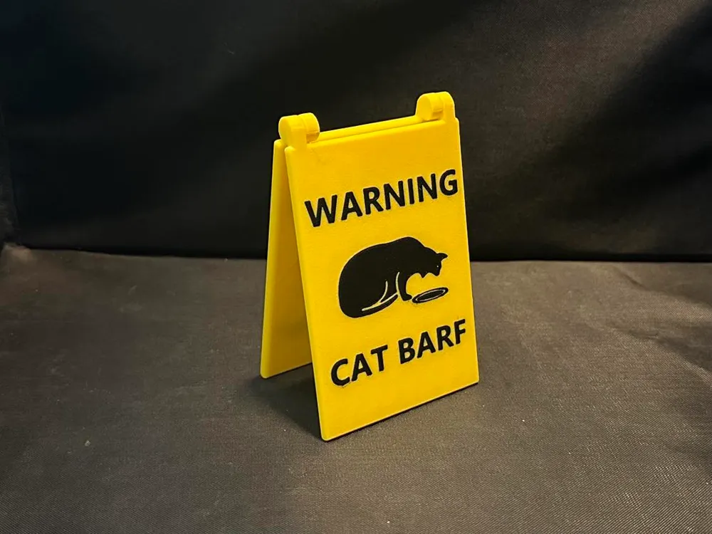 Small Folding A-Frame Style Cat Barf Warning Sign by BATTCAVE ...