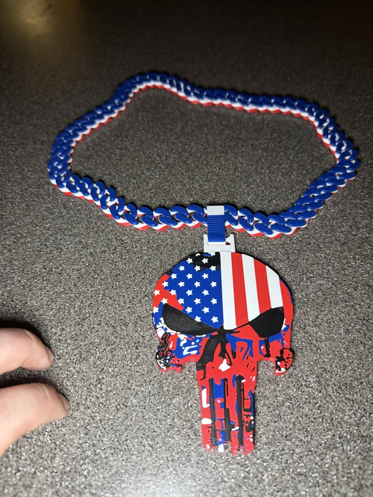 Patriotic Punisher Hype Chain - Free 3D Print Model - MakerWorld