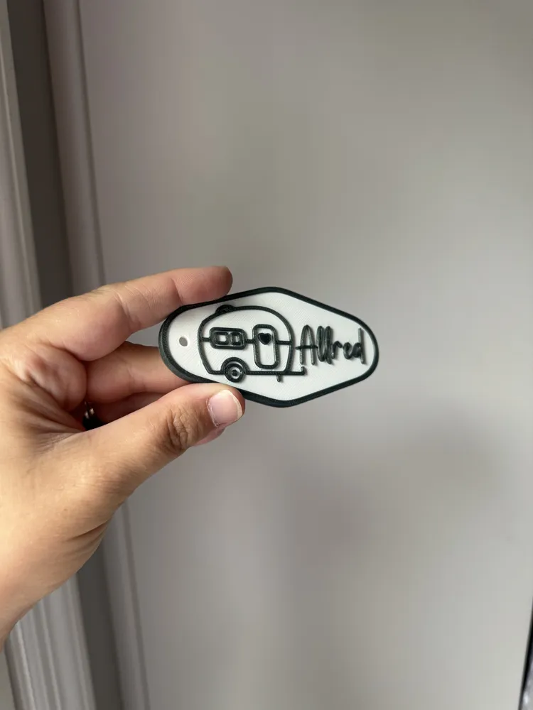 Camper Keychain (Add your name) - Free 3D Print Model - MakerWorld