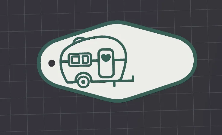 Camper Keychain (Add your name) - Free 3D Print Model - MakerWorld
