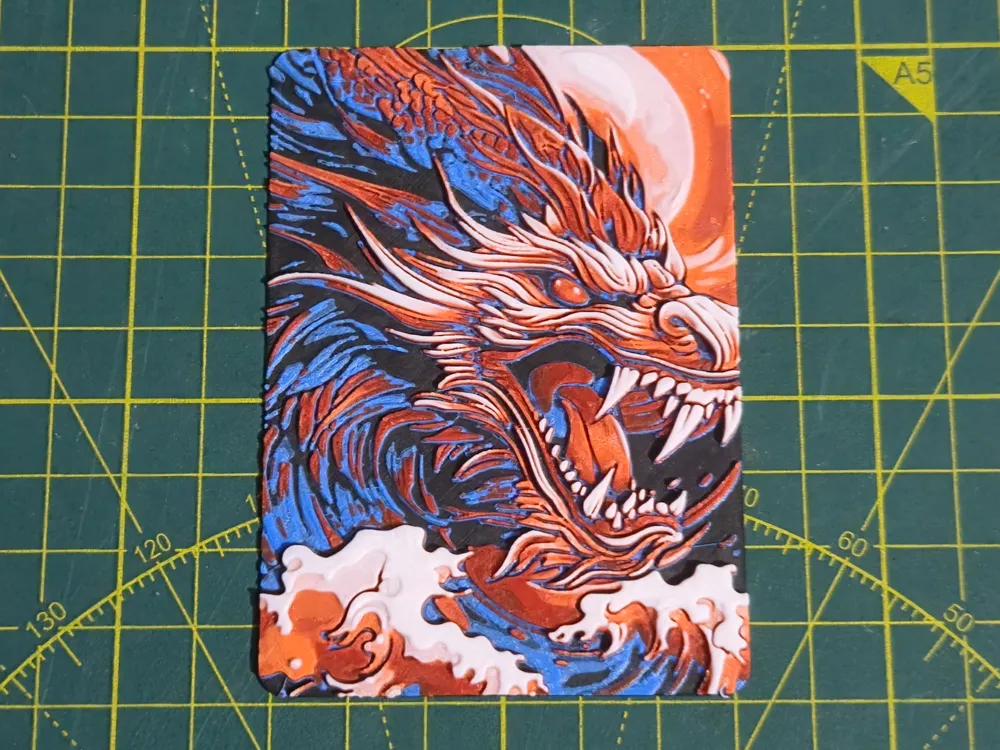 MTG Commander Deck Box inlay Dragon HueForge - Free 3D Print Model ...