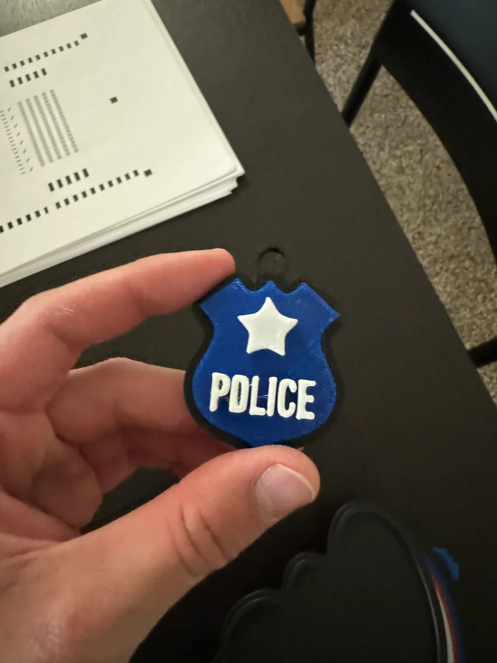 Police Badge Keychain by hayden1524 - MakerWorld