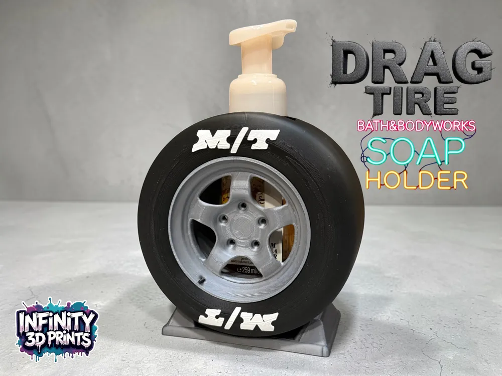 AMS - DRAG TIRE - BATH AND BODYWORKS SOAP HOLDER - Free 3D Print Model ...