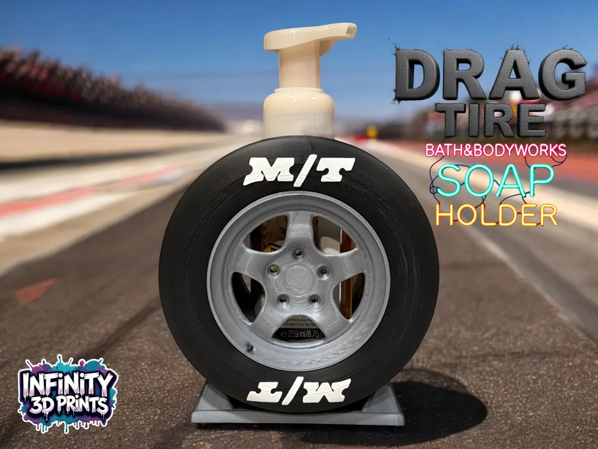 AMS - DRAG TIRE - BATH AND BODYWORKS SOAP HOLDER - Free 3D Print Model ...
