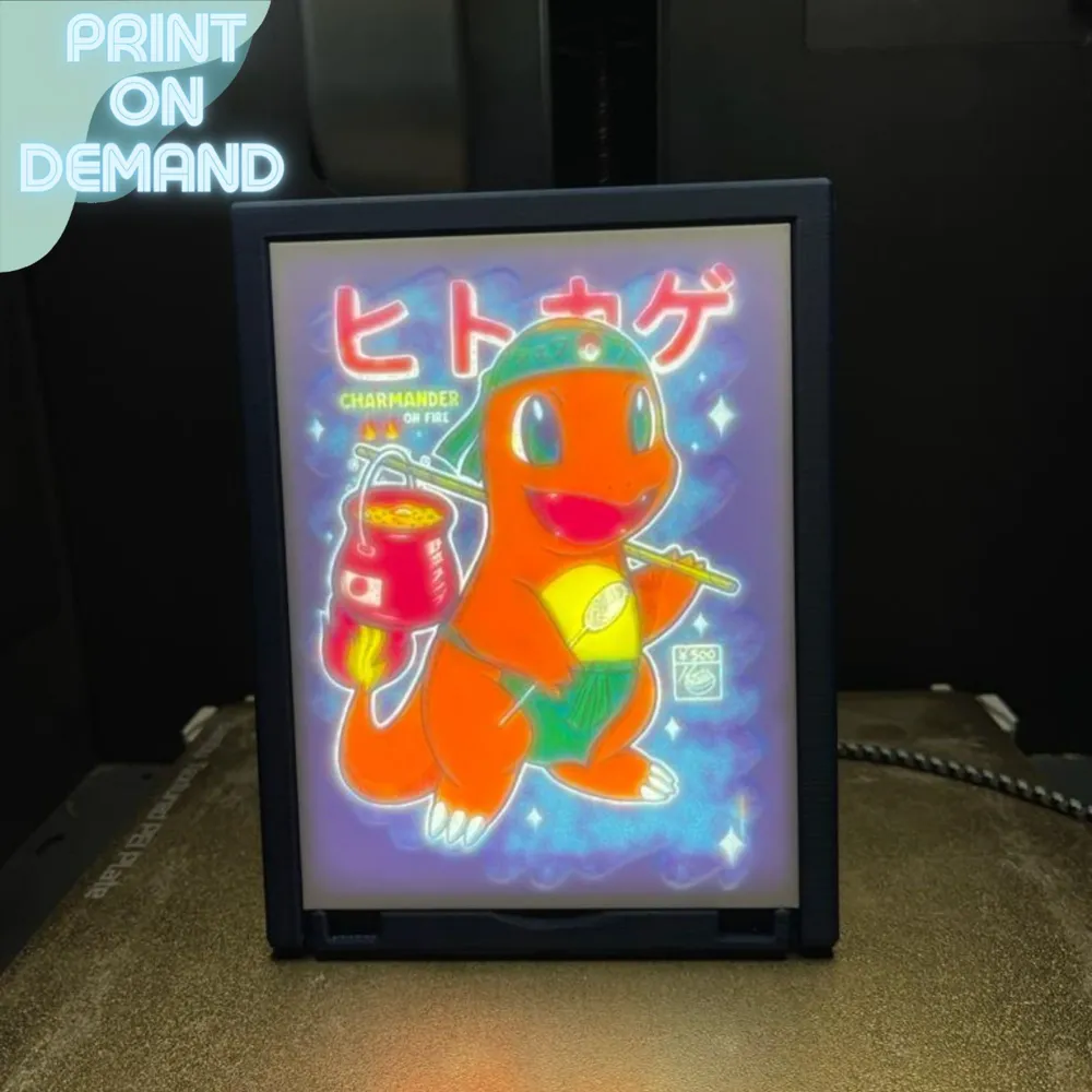 salameche fan art lithophane for bambulab lithophane 3d printed pokemon ...