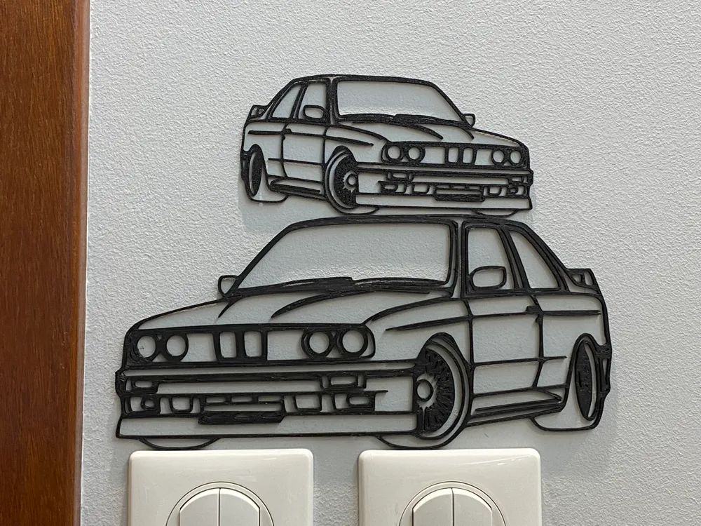 BMW M3 e30 Line-art wall decoration by PrzemoDJ - MakerWorld