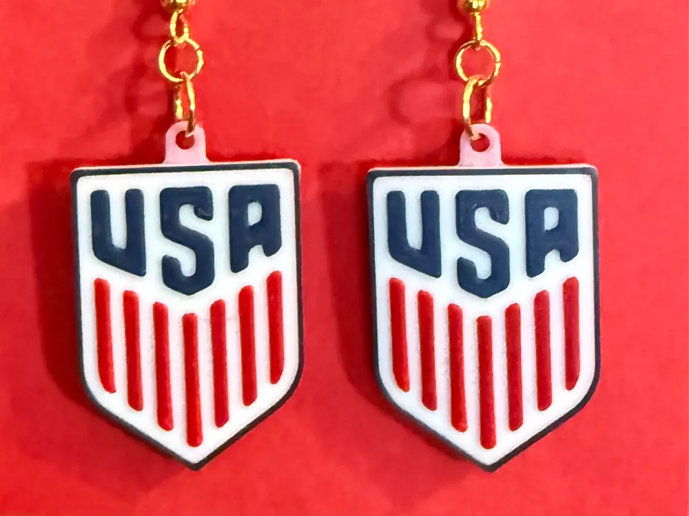 USA Soccer Earrings - Free 3D Print Model - MakerWorld
