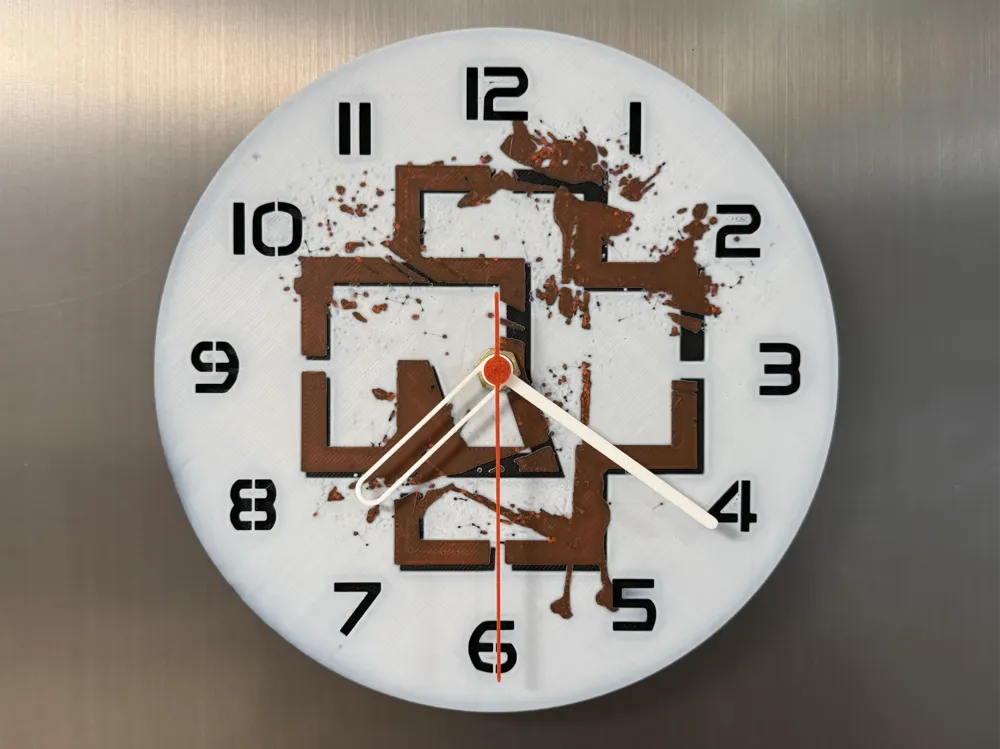 Wall / Desk Clock Rammstein Logo red HueForge by cP3D - MakerWorld