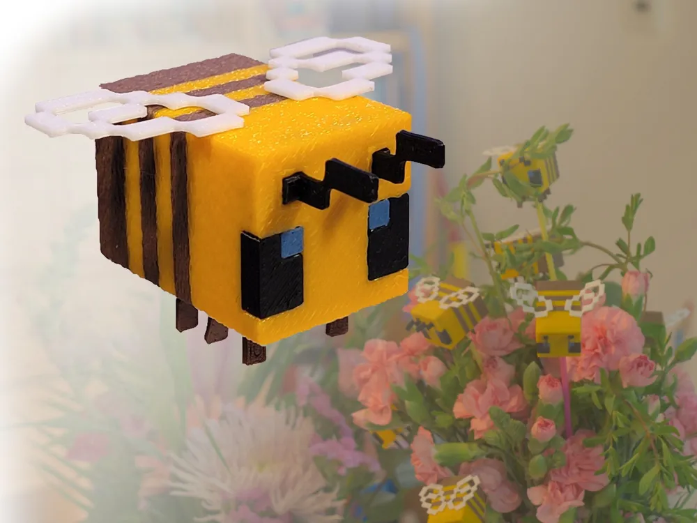 Cute Minecraft Bee Decoration by Titus MakerWorld: Download Free 3D Models