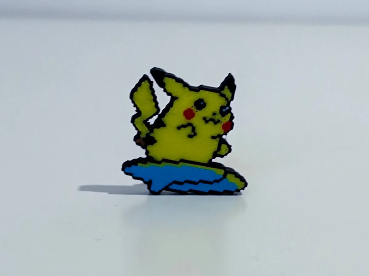 Pikachu Surf Pixel Pin – Gen 1 - Free 3D Print Model - MakerWorld