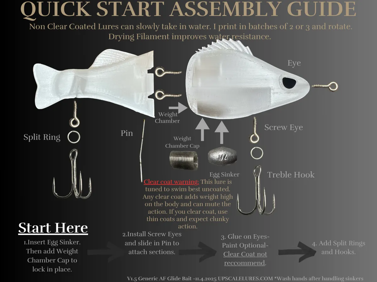 Generic AF Glide Bait V1.5 Fishing Lure - Free 3D Print Model - MakerWorld