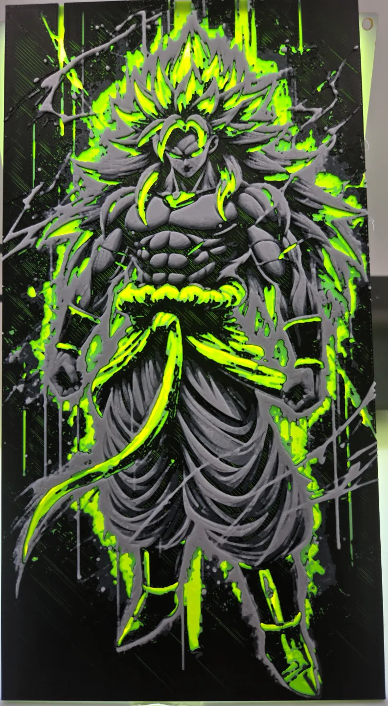Hueforge Glowing Broly - Dragon Ball Fanart by NeXuS-PoWeR MakerWorld ...