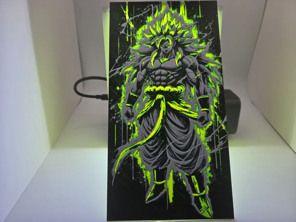 Hueforge Glowing Broly - Dragon Ball Fanart by NeXuS-PoWeR MakerWorld ...