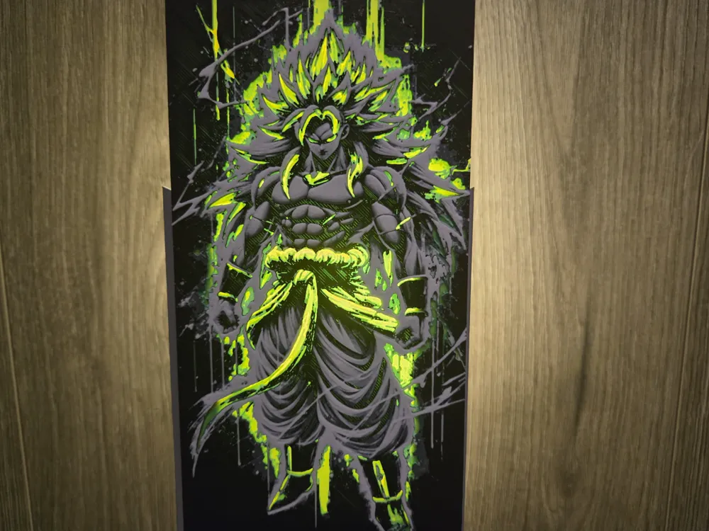 Hueforge Glowing Broly - Dragon Ball Fanart by NeXuS-PoWeR MakerWorld ...