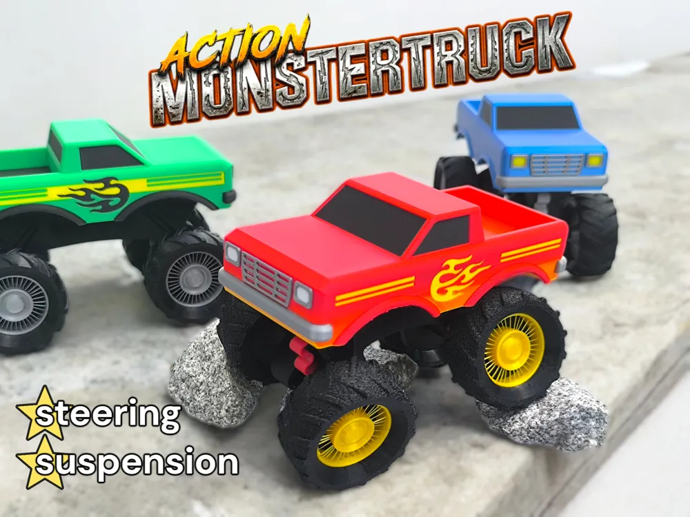 Action Mostertruck for Kids - Free 3D Print Model - MakerWorld