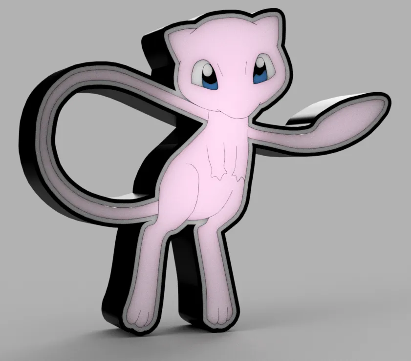 Pokemon - 0151 Mew LED Lamp by BeeTee 3D - MakerWorld