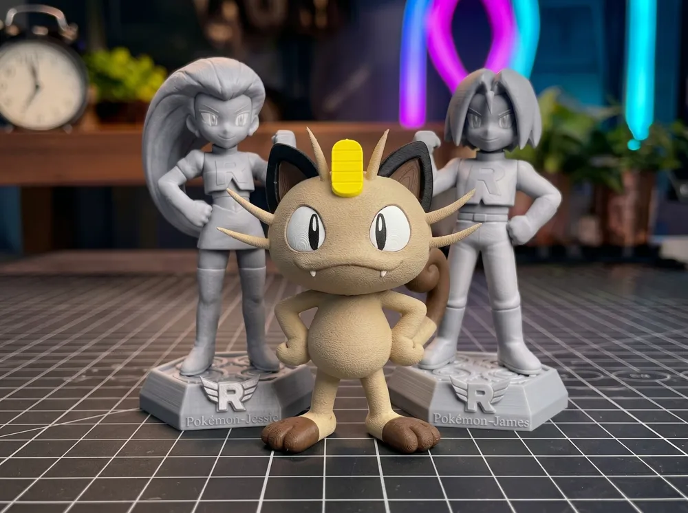 Pokémon - Meowth (Ensamblaje por colores) Meowth Pokémon - Modelo de ...