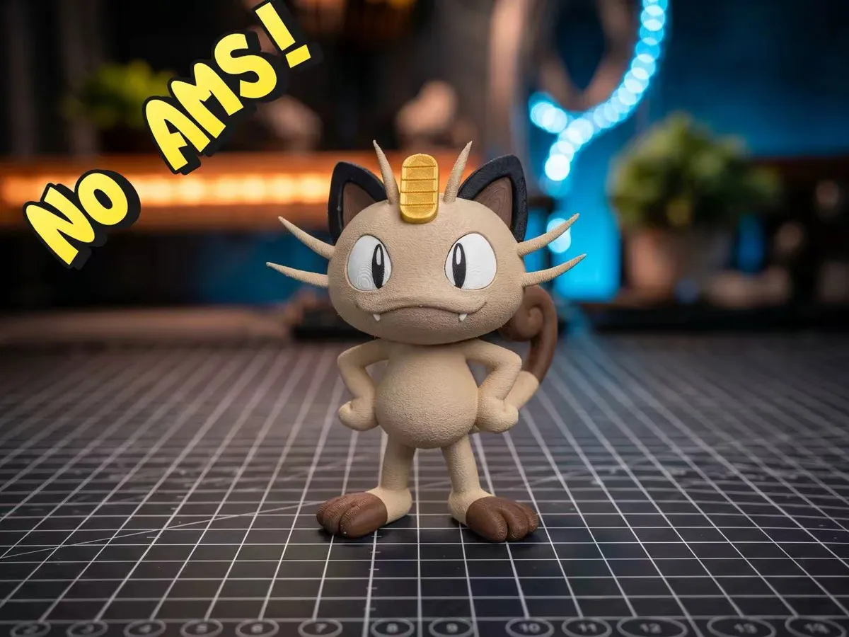 Pokémon - Meowth (Ensamblaje por colores) Meowth Pokémon - Modelo de ...