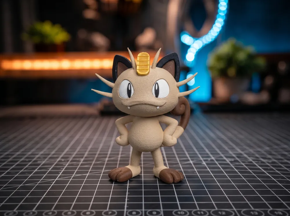 Pokémon - Meowth (Ensamblaje por colores) Meowth Pokémon - Modelo de ...