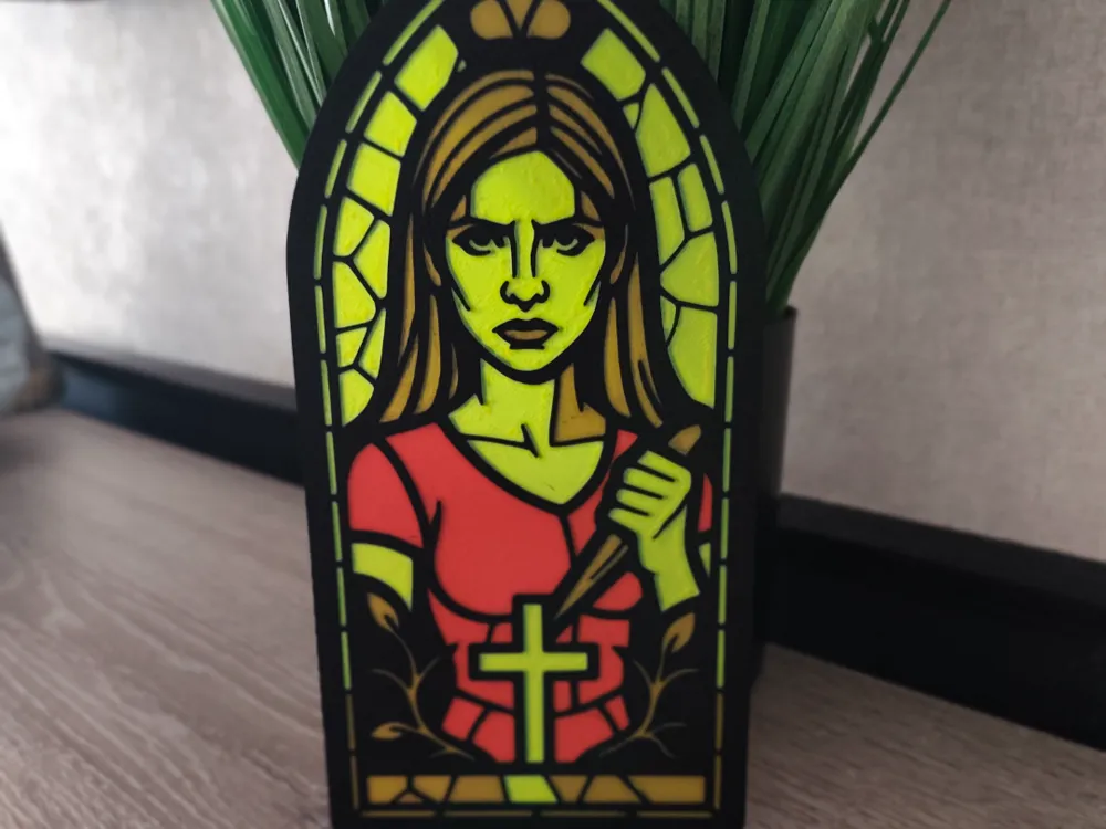 Buffy Stained Glass - Free 3D Print Model - MakerWorld