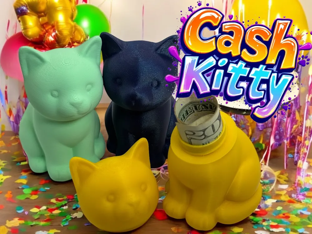 Cash Kitty by KD3D MakerWorld: Download Free 3D Models