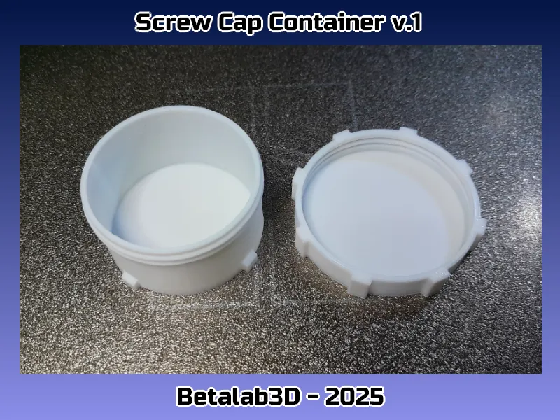 Screw Cap Container v.1 by Betalab3D - MakerWorld