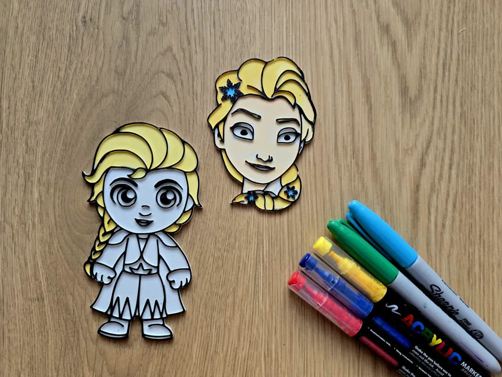 Frozen Elsa Fun DIY Coloring Craft Activity Create by Merilno3D ...