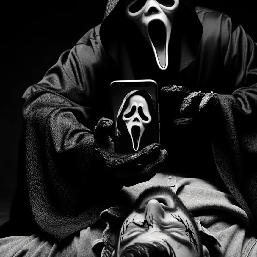 Hueforge - Ghostface Selfie with Glowing Mask by EmbeeLAB - MakerWorld