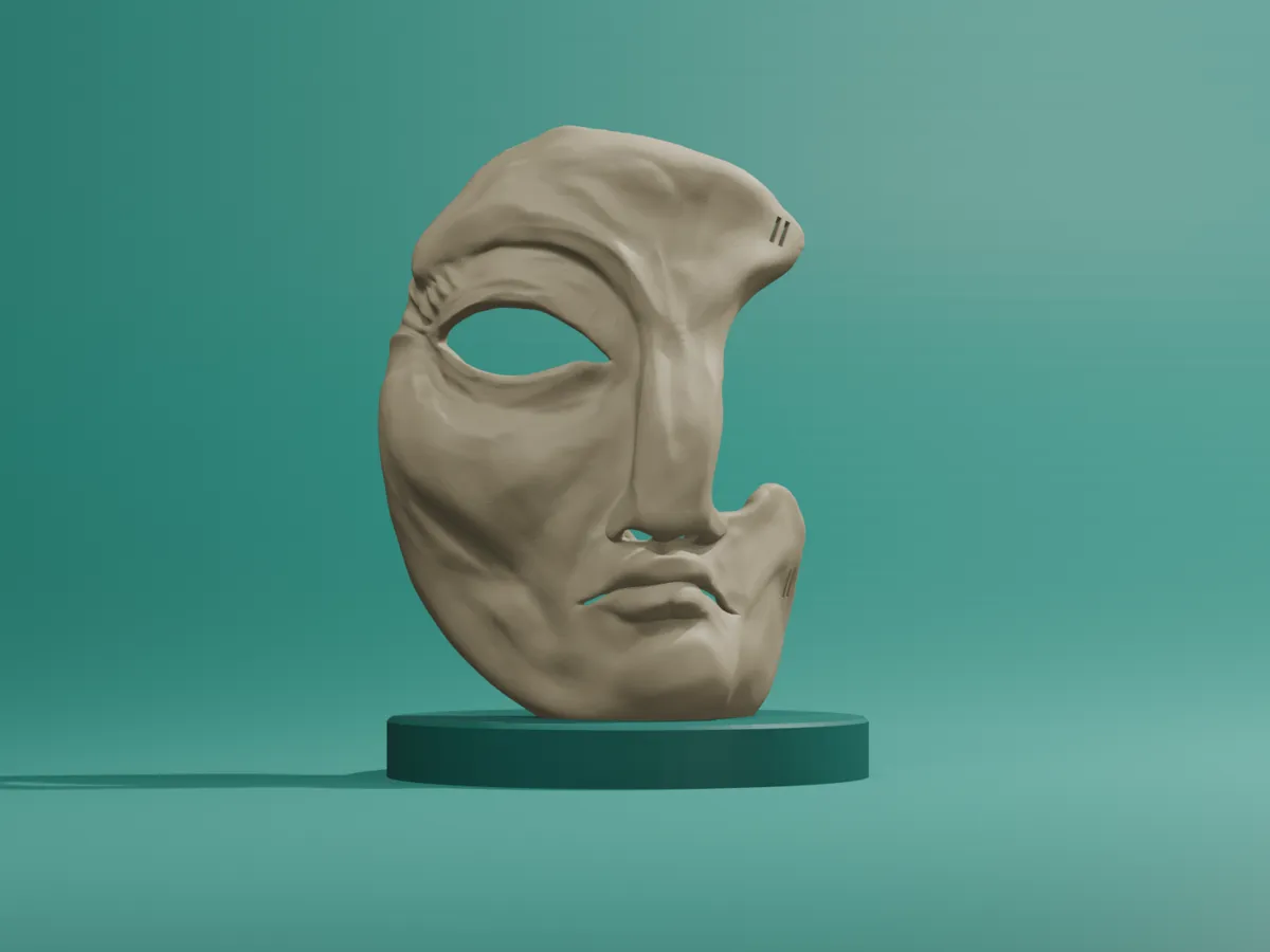 Hannah Hoch inspirierte MASKE – Kostenloses 3D-Druckmodell – MakerWorld