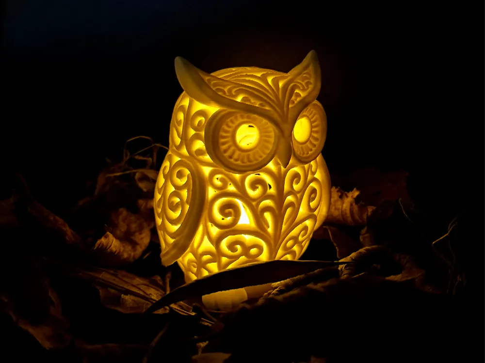 Owl in Ornament Style for LED Tea Light - Free 3D Print Model - MakerWorld