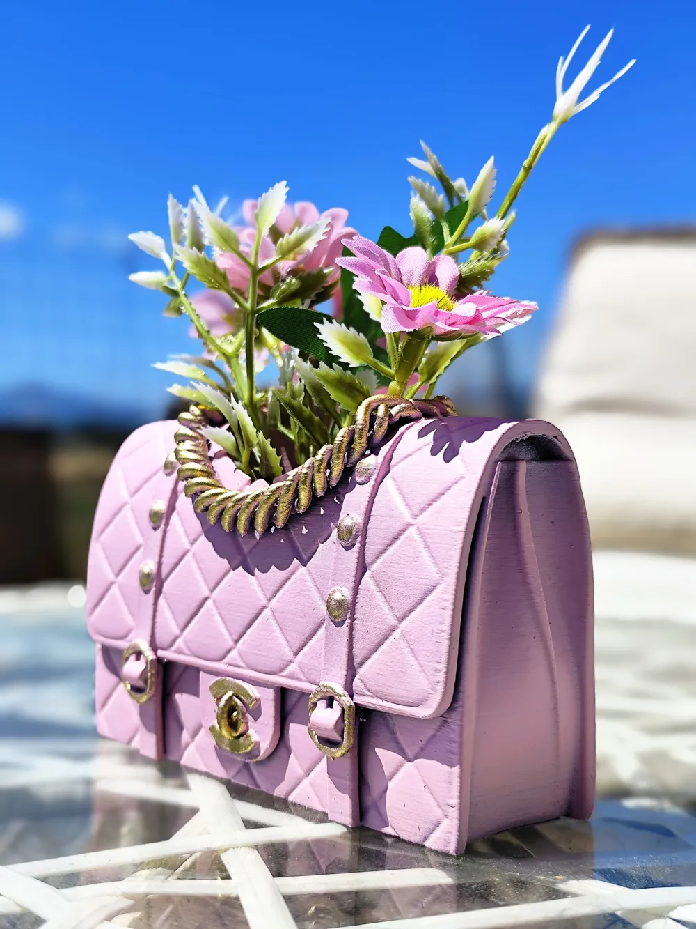 Chanel‑Style Handbag Planter - Free 3D Print Model - MakerWorld