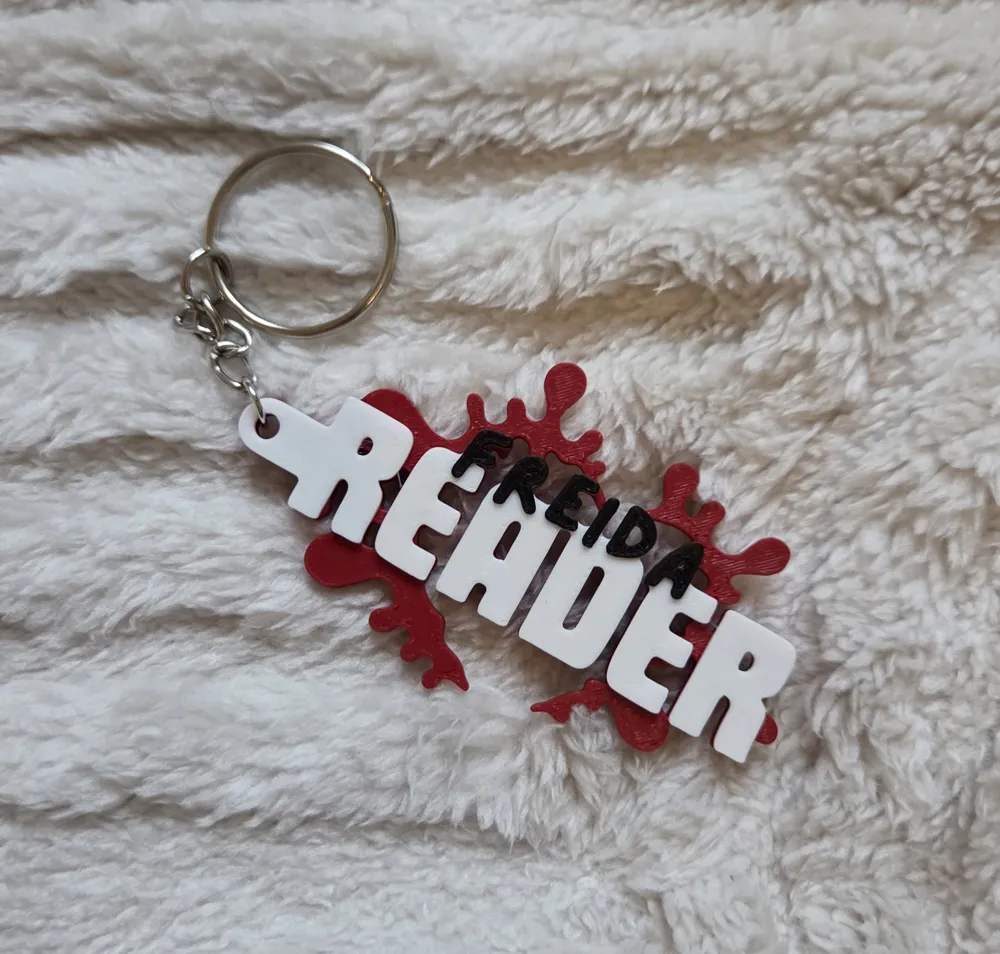 Freida Reader Bookish Thriller Keychain - Free 3D Print Model - MakerWorld