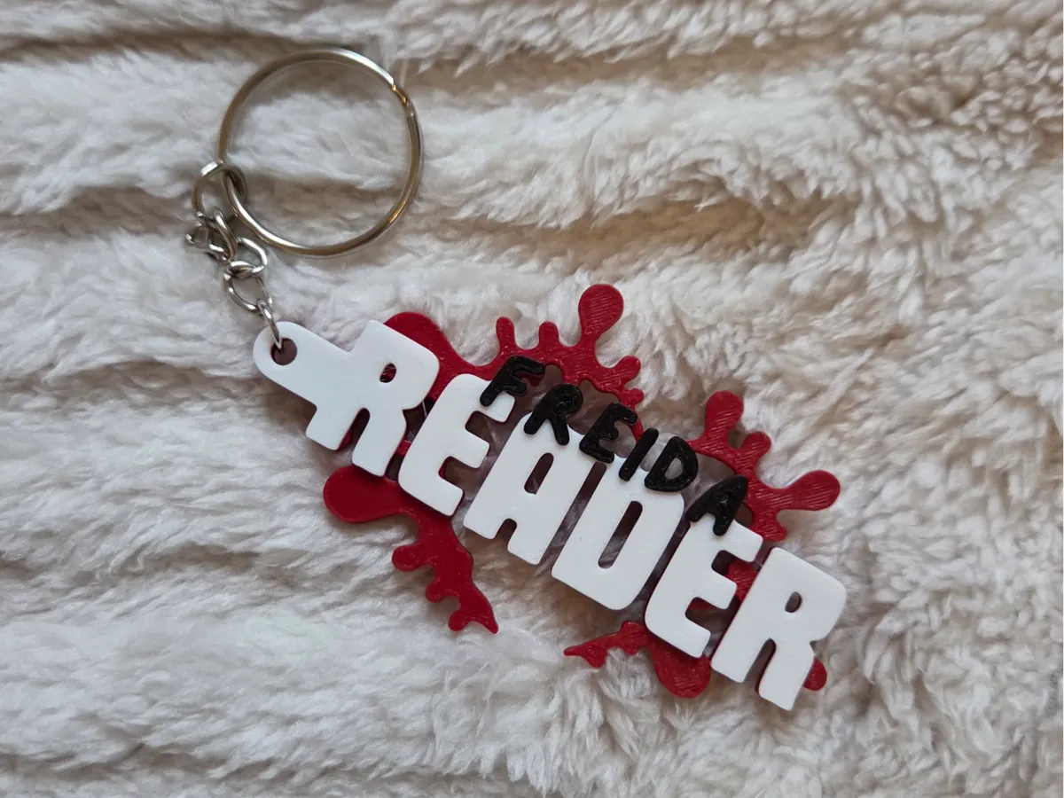 Freida Reader Bookish Thriller Keychain - Free 3D Print Model - MakerWorld
