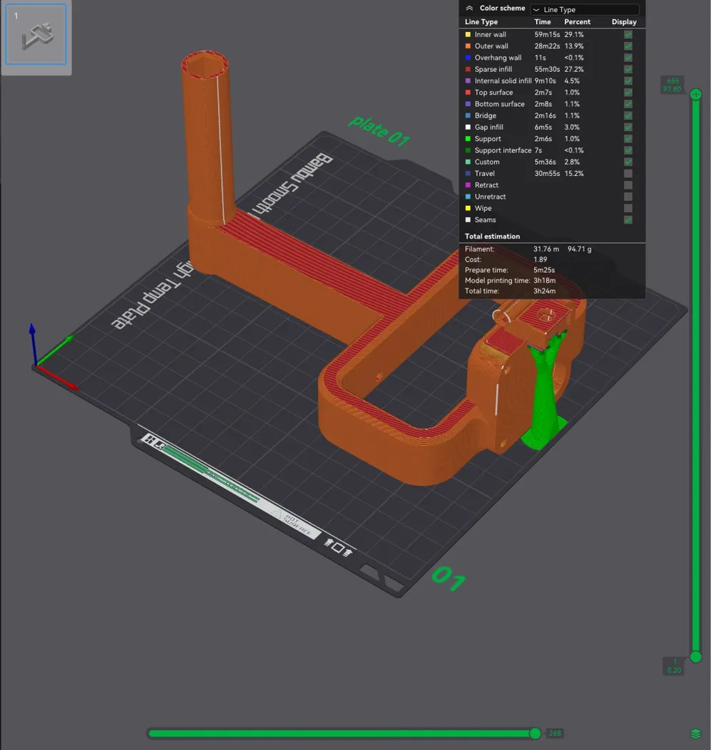 A1mini Z axis handle with ams lite spool holder Remixed by Marcus T ...