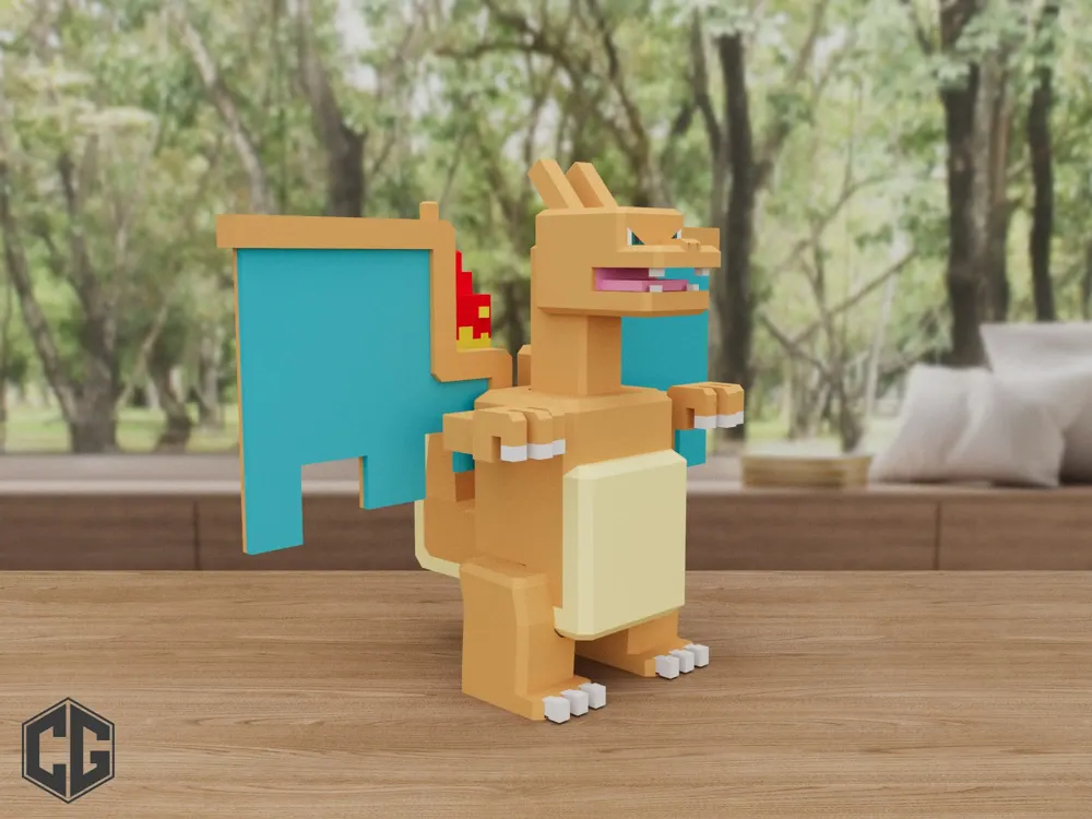 Charizard Pokemon Voxel Multipart - Free 3D Print Model - MakerWorld