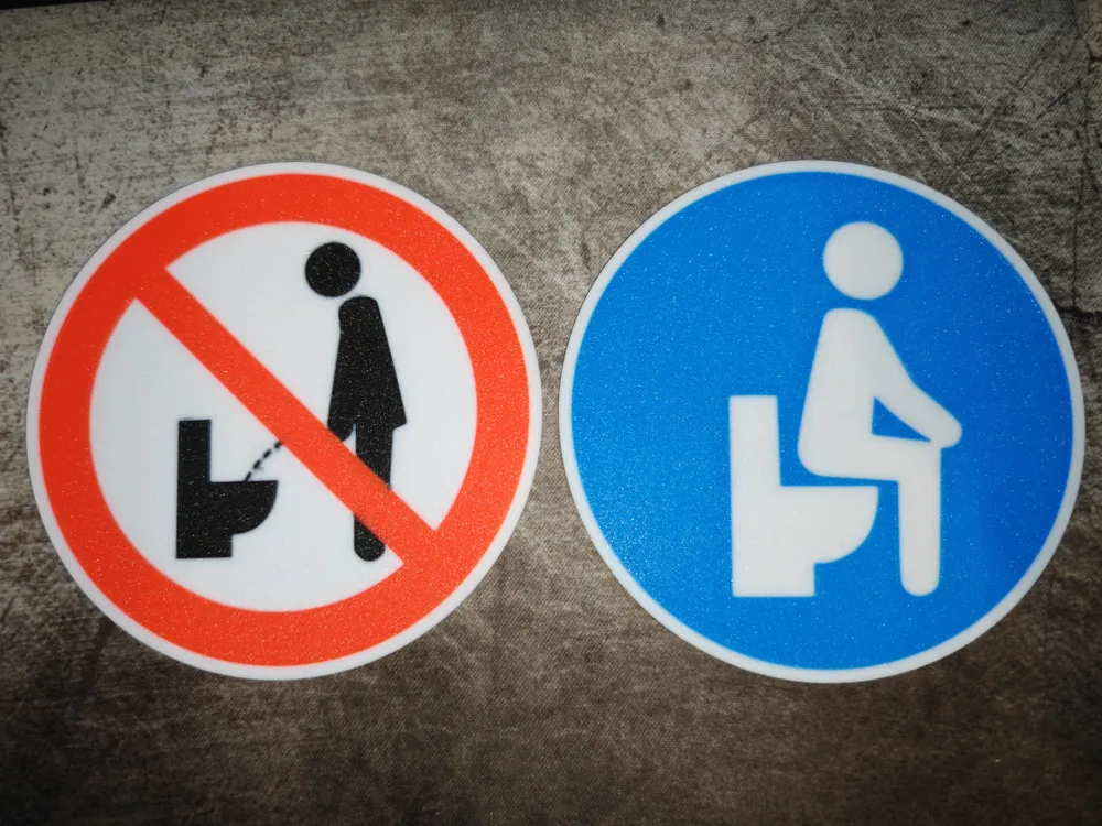 No peeing while standing sign 100mm - ISO 7010 by 3DXP - MakerWorld