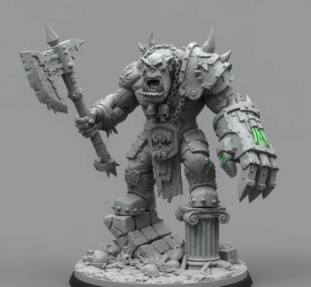 Ork Warboss in Mega Armor - Free 3D Print Model - MakerWorld