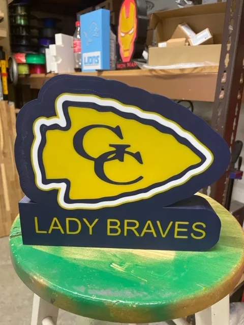 Grant County Lady Braves light box by Websters Creations - MakerWorld
