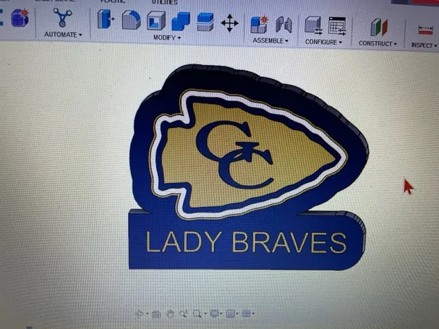 Grant County Lady Braves light box by Websters Creations - MakerWorld