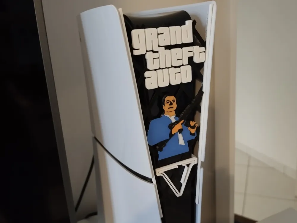 PS5 Slim GTA V Faceplate Decor - Free 3D Print Model - MakerWorld