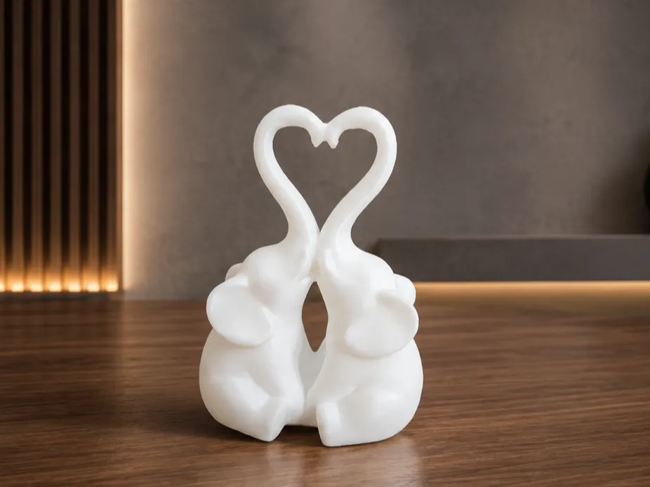 Romantic Elephant Love sculpture - Free 3D Print Model - MakerWorld