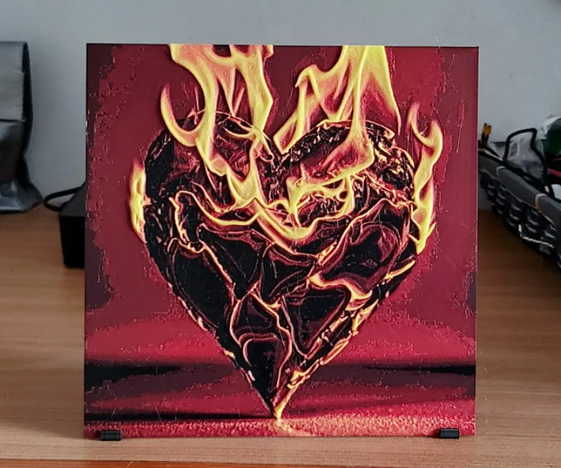 Heart on Fire HueForge by enricoRE - MakerWorld